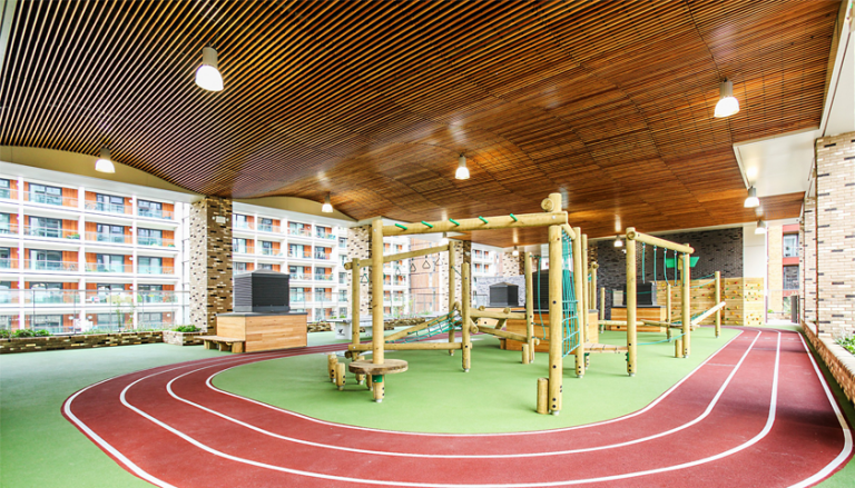 Play area's ceiling adds wow factor at London school | Hunter Douglas ...